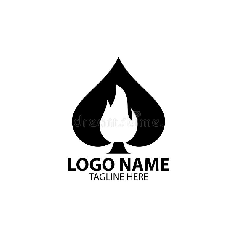 Spade Flame Logo Design Vector Stock Vector - Illustration of simple ...