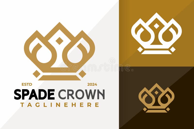 Spade Crown Logo Icon Vector Design. Creative Simple Logos Designs ...