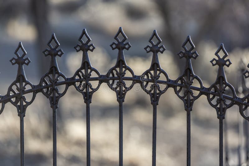 Spade Design Gothic Black Iron Metal Fence Arch Stock Photo - Image of ...
