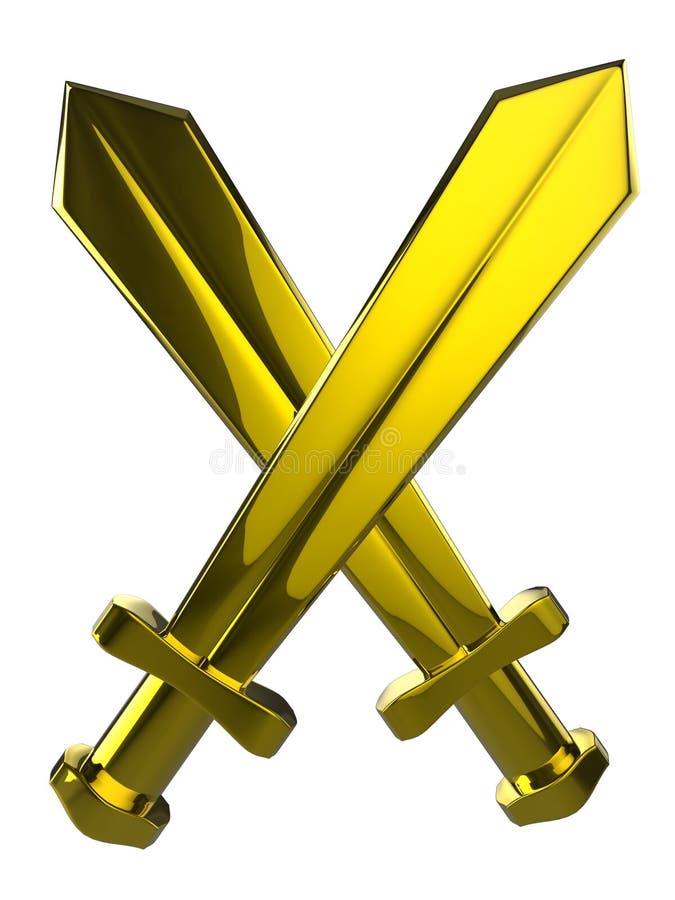 Due Spade D'oro Incrociate Sotto Lo Scudo Con Una Croce Armi Antiche ...