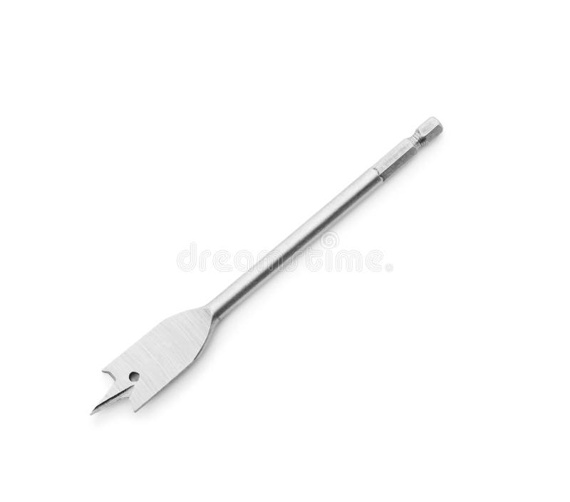 Spade Drill Bit Isolated on White. Carpenter`s Tool Stock Photo - Image ...