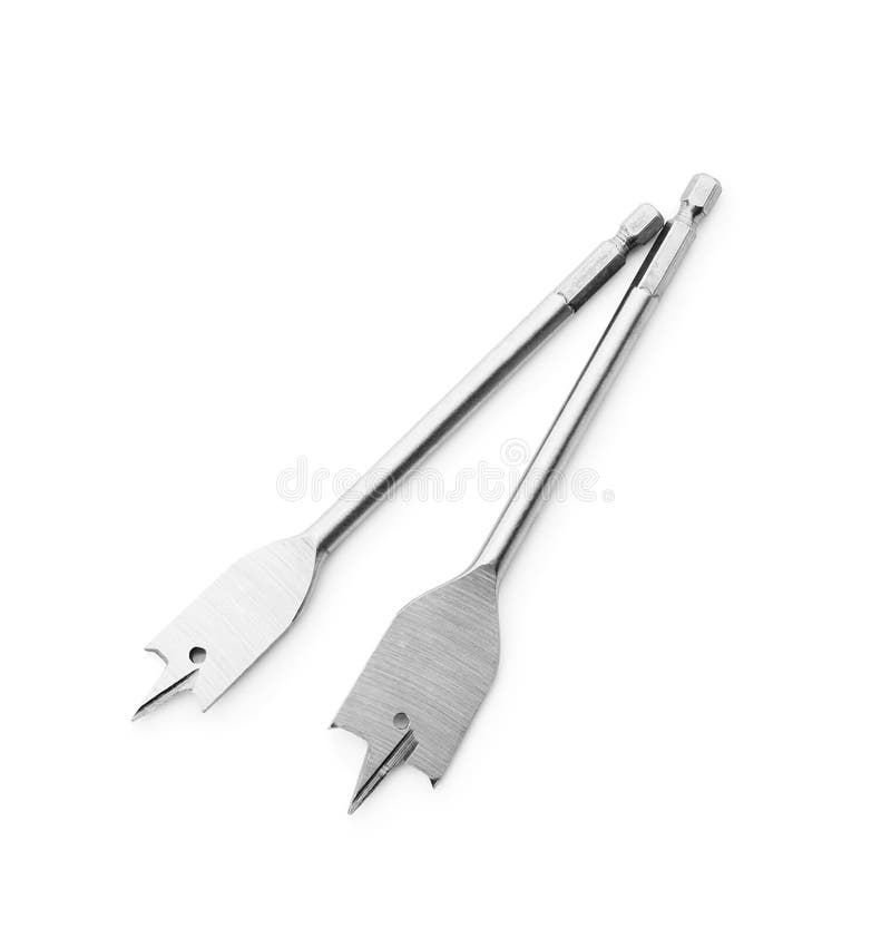Spade Drill Bit Isolated on White. Carpenter`s Tool Stock Photo - Image ...