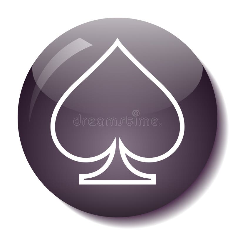Spade Glass Button Vector Illustration Stock Vector - Illustration of ...