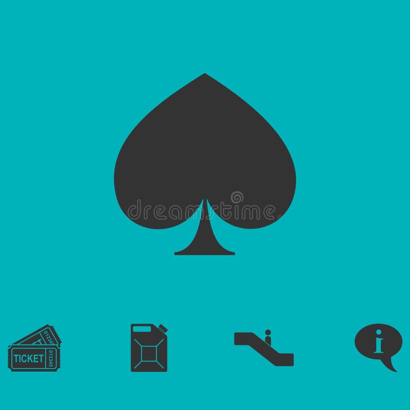 Spade icon flat stock vector. Illustration of design - 137902481