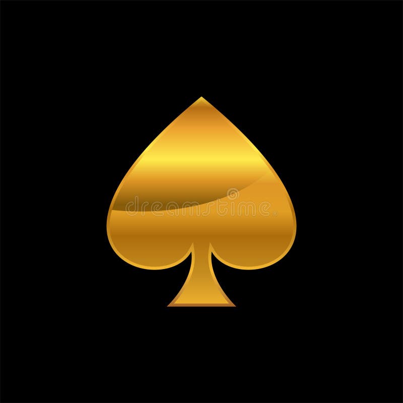 Golden Ace Spade Vector Illustration Stock Illustration - Illustration ...