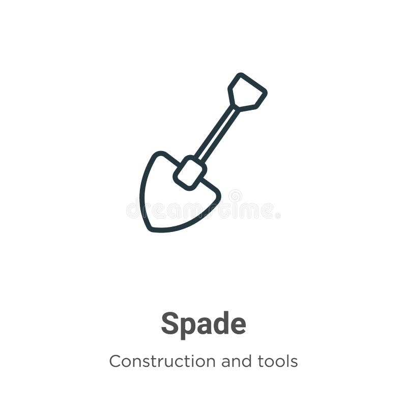 Spade Outline Vector Icon. Thin Line Black Spade Icon, Flat Vector ...