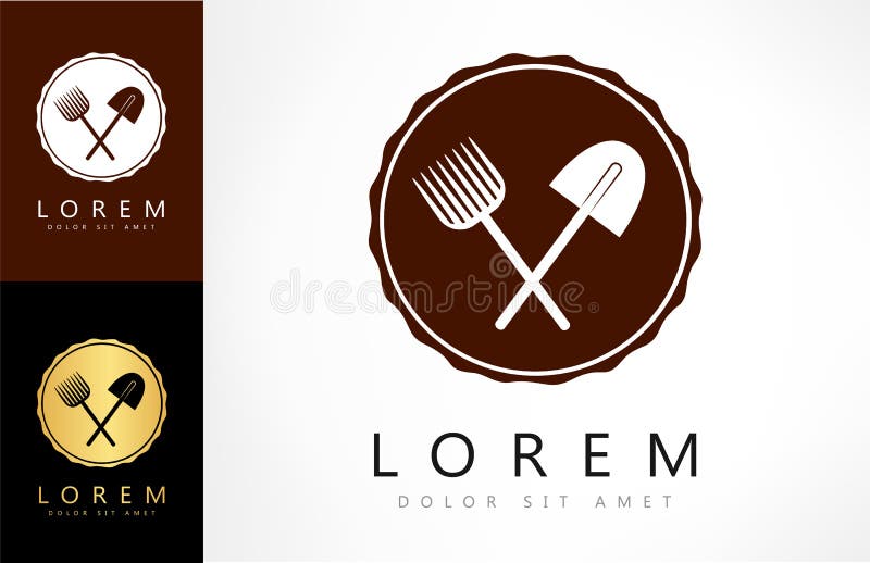 Spade and pitchfork logo stock vector. Illustration of icon - 118466753