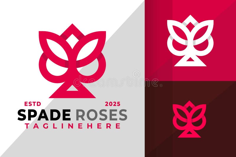 Spade Rose Logo Icon Vector Design Illustration Stock Illustration ...