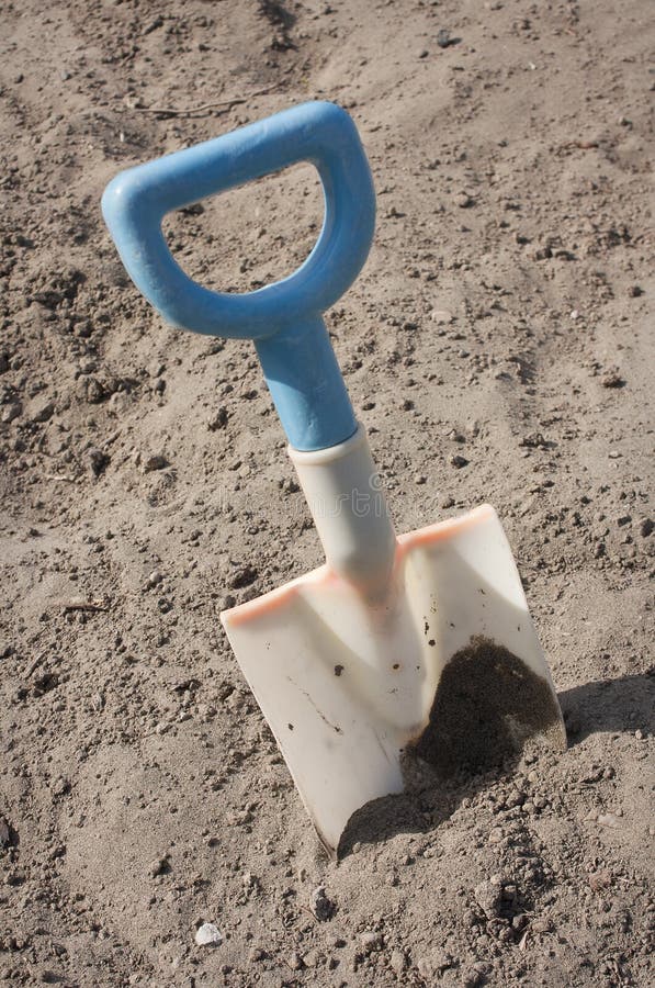 Spade in sand pit stock image. Image of trowel, outdoors - 44043849