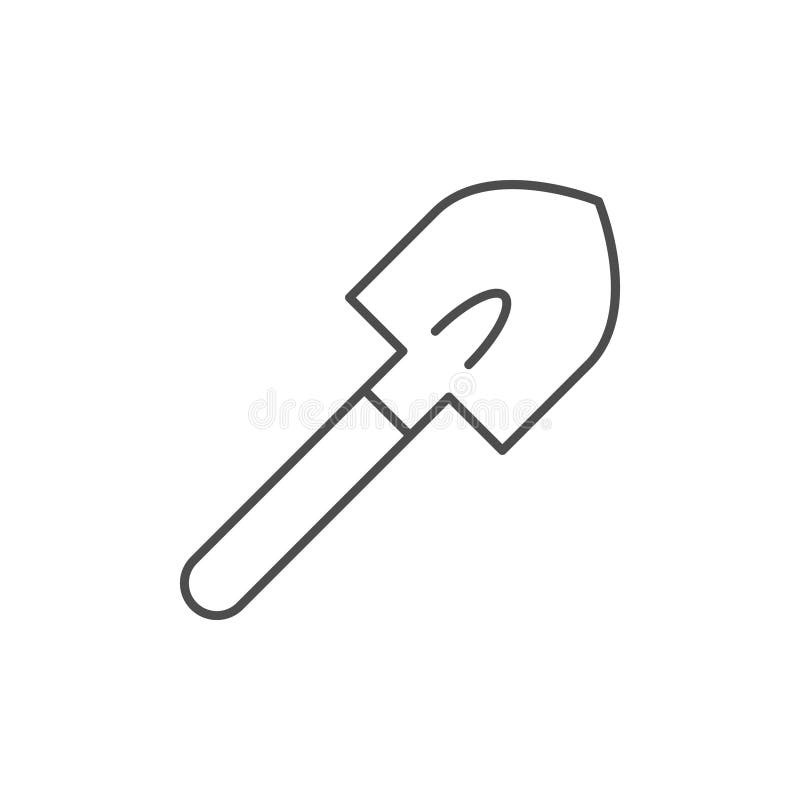 Spade or shovel line icon stock illustration. Illustration of symbol ...