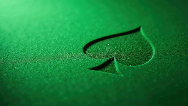 Spade Symbol on Green Felt Surface Stock Image - Image of abstract ...