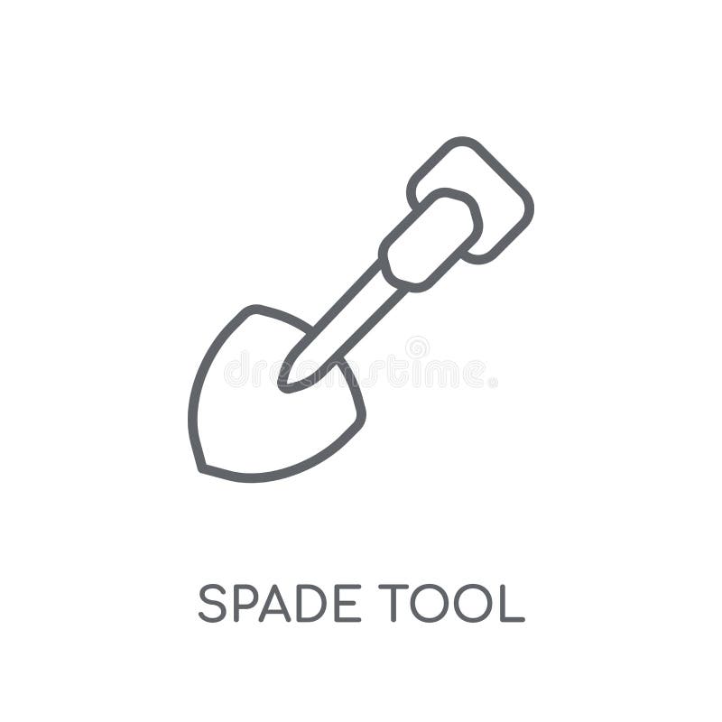 Outline Spade Tool Vector Icon. Isolated Black Simple Line Element ...