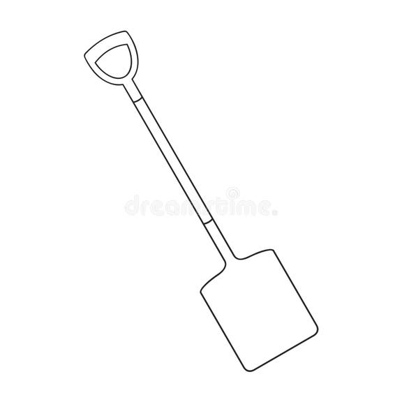 Spade Outline Vector Icon stock vector. Illustration of digger - 392293569