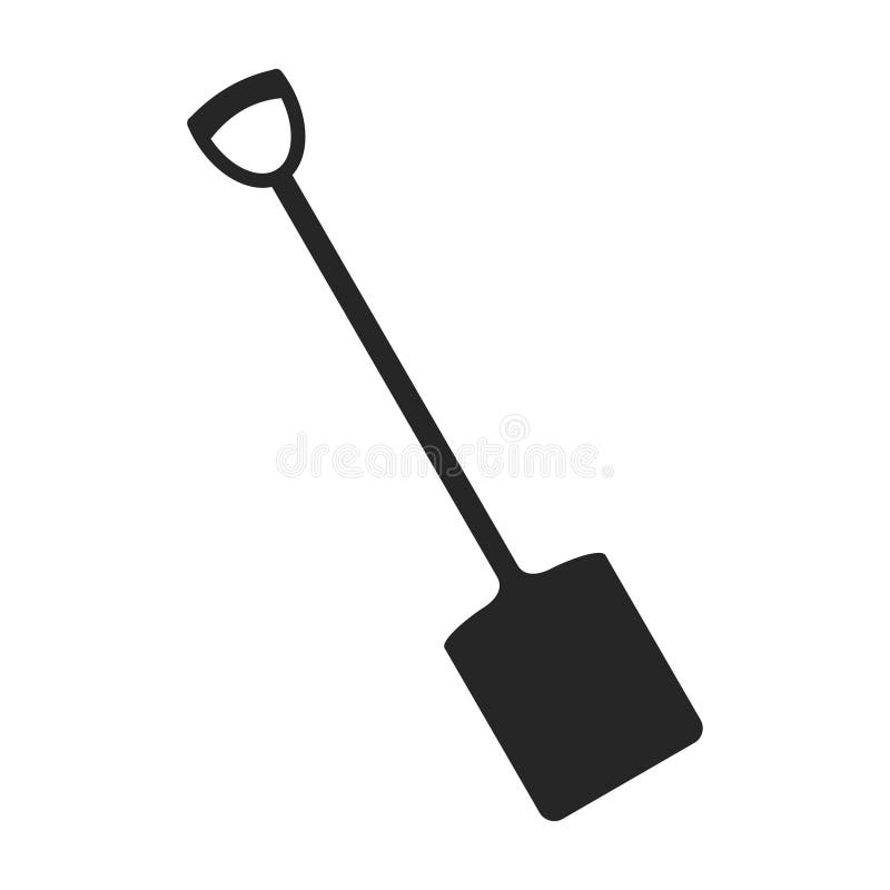 Square Mouth Shovel or Spade Silhouette Vector Icon Stock Vector ...