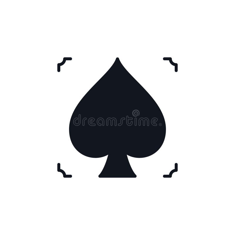 Spades Card Suit Vector Concept Simple Solid Icon or Symbol Stock ...