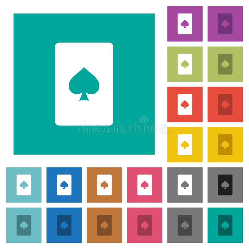 Spades Card Symbol Square Flat Multi Colored Icons Stock Vector ...