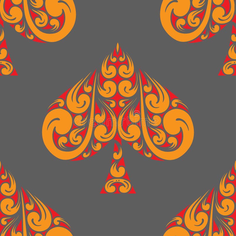 Spades pattern stock vector. Illustration of kreuz, gold - 102187284