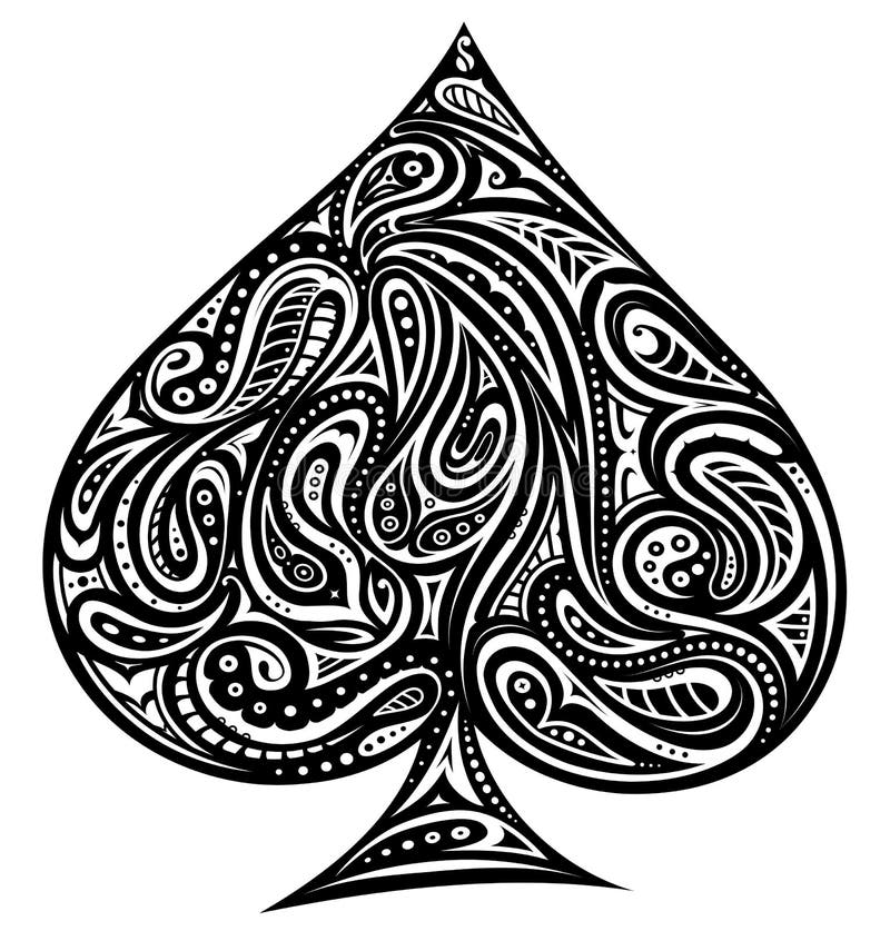 Spades Symbol Performed in Ornamental Way Stock Vector - Illustration ...