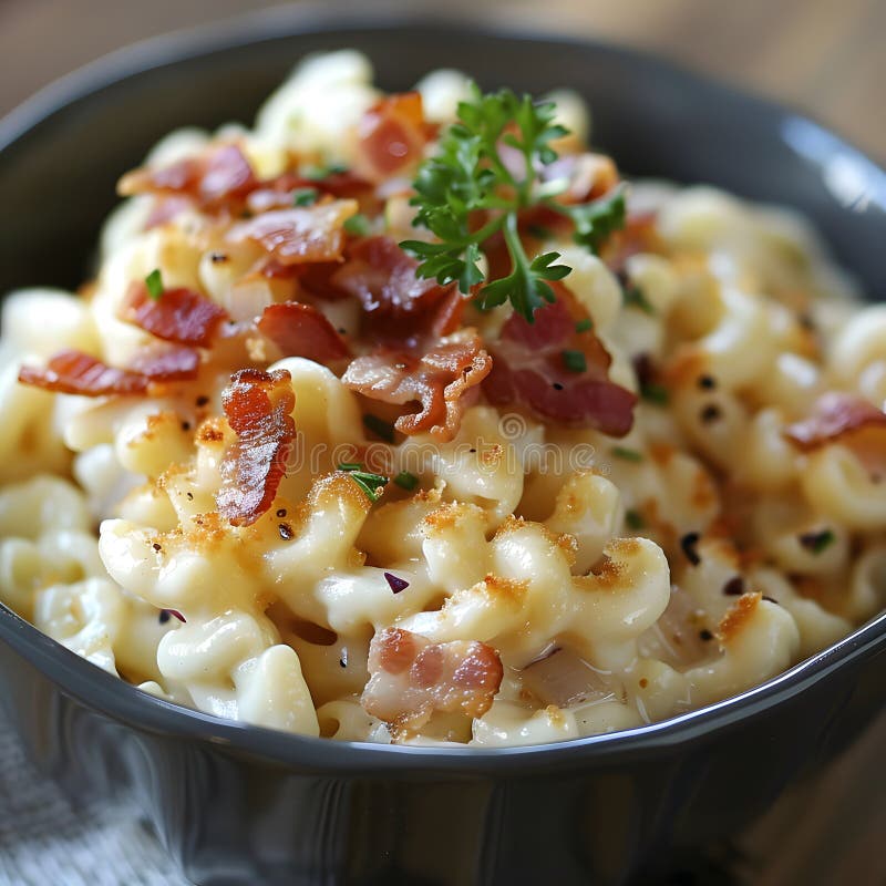 Spaetzle with Bacon and Onion, German Style Cuisine Stock Illustration ...