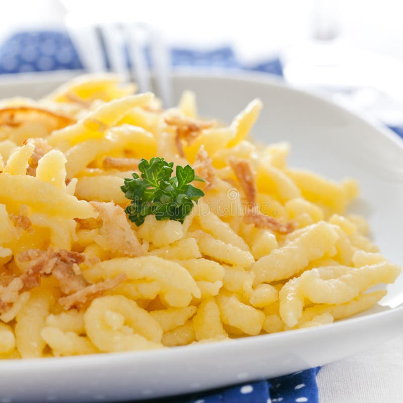 Spaetzle with fried onions stock photo. Image of german - 19324568
