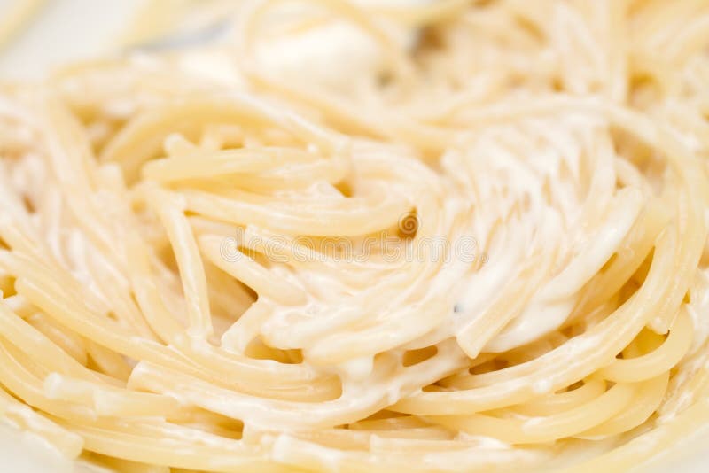 Spagetti Pasta with Sour Cream Stock Image - Image of cuisine, cooking ...