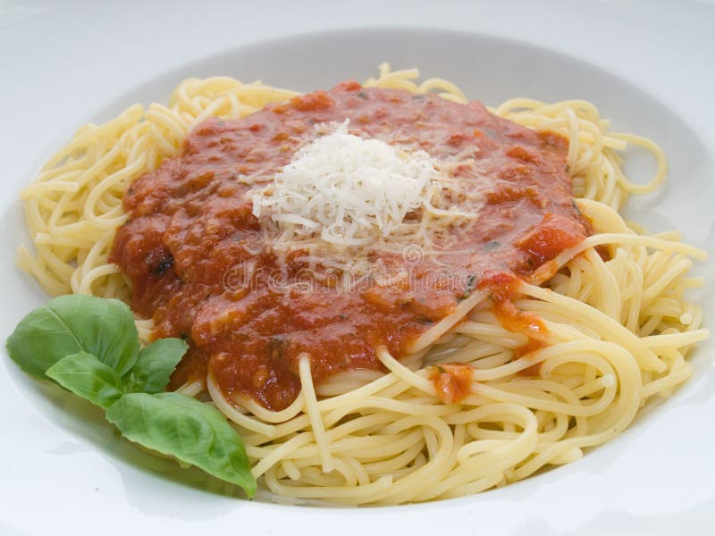 Spaghett and Tomato sauce stock image. Image of noodles - 13631561