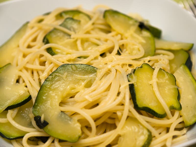 Spaghetti alla Nerano stock photo. Image of alla, nerano - 58488470