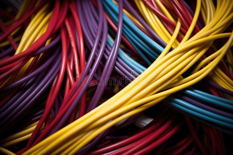 Spaghetti Arrangement of Ethernet Cables Stock Image - Image of digital ...