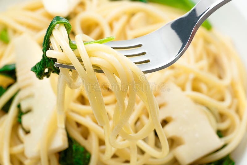 Spaghetti with Bamboo Shoot Stock Photo - Image of bamboo, spring ...