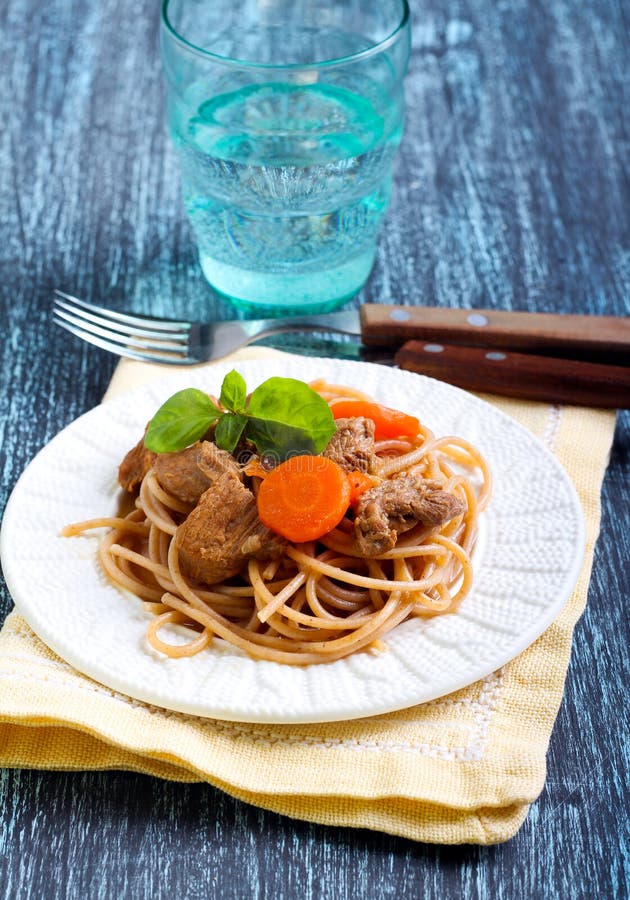 Spaghetti stock image. Image of plate, food, wholemeal - 61263759