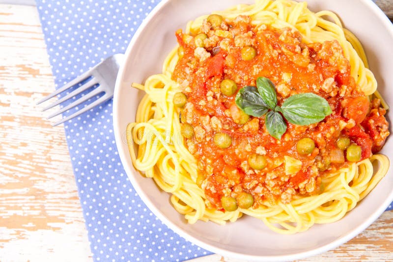 Spaghetti bolognese stock photo. Image of nutrition, bolognese - 97277732