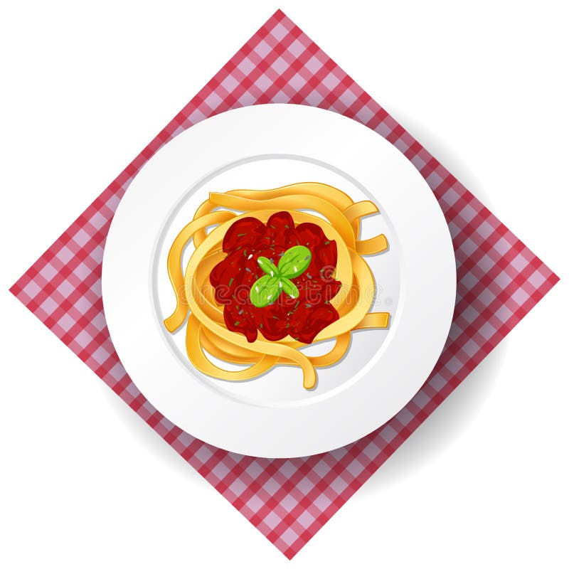 Spaghetti Bolognese with Tomato Sauce Stock Vector - Illustration of ...