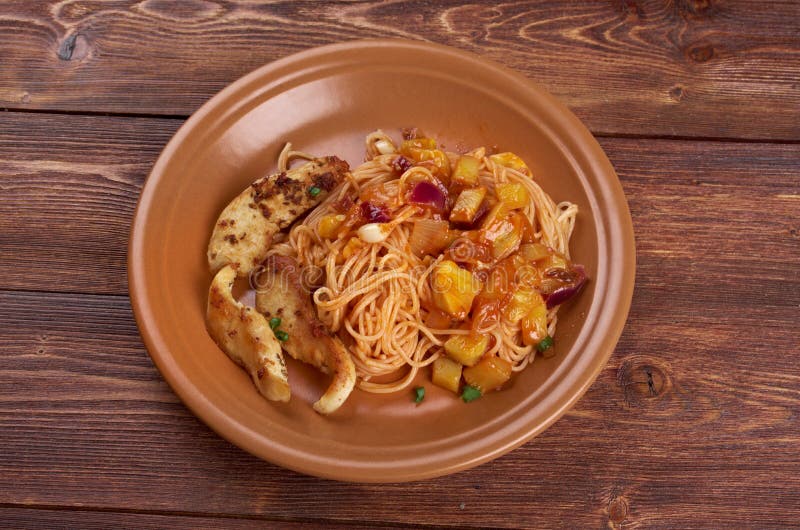 Boy Has Spaghetti with Chicken Meatballs Stock Image - Image of food ...