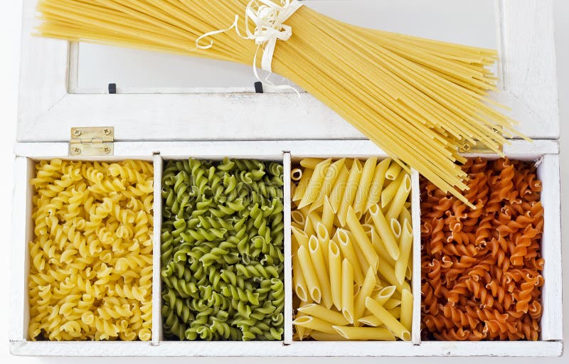 Spaghetti and Colorful Macaroni Stock Image - Image of natural ...