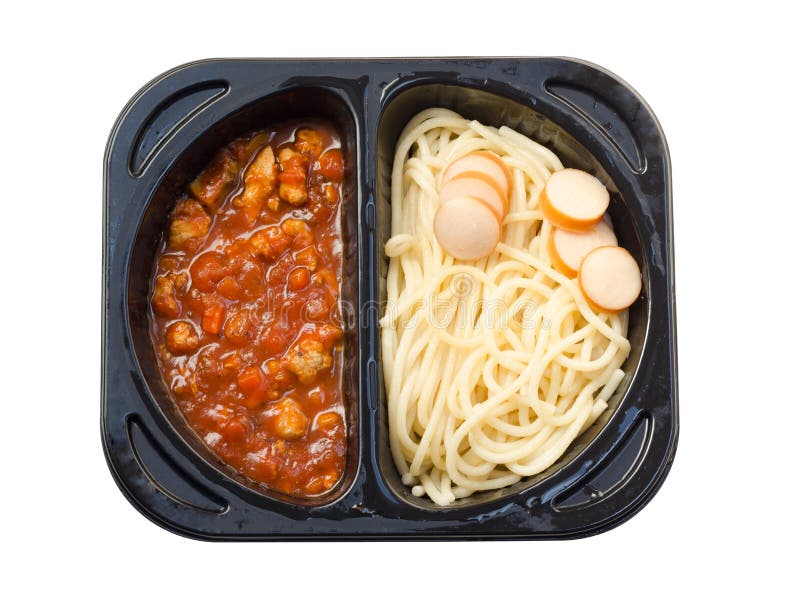 Spaghetti in Convenience Pack Isolated Stock Photo - Image of chilled ...