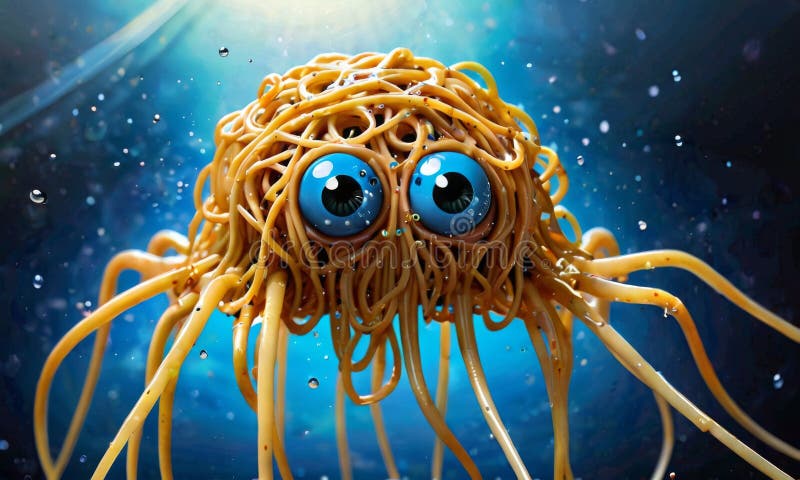 Spaghetti Creature of the Deep Blue Stock Image - Image of vibrant ...