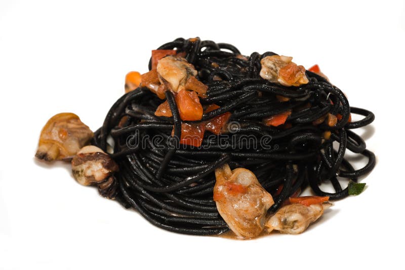 Spaghetti with Cuttlefish Ink Stock Image - Image of fish, pasta: 20871287