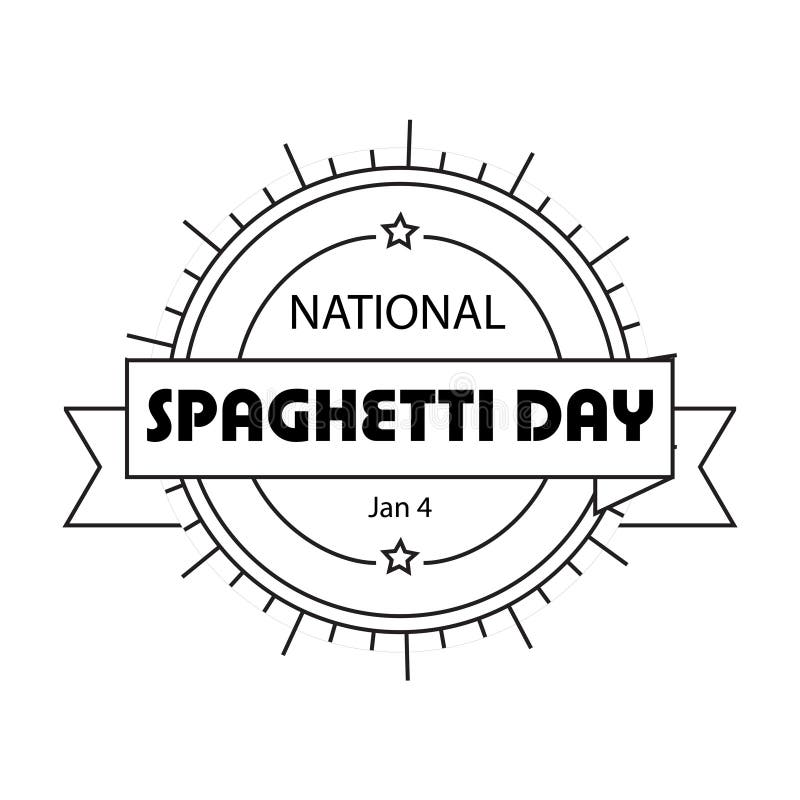 National Spaghetti Day Sign and Vector Badge Stock Vector ...