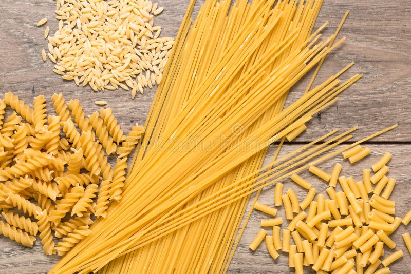 Spaghetti, and Different Types of Pasta on Top of a Table Stock Photo ...