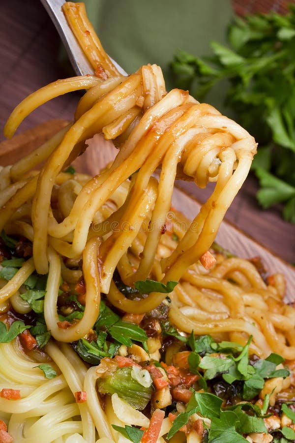 Spaghetti on a Fork stock photo. Image of dining, flavor - 21629316