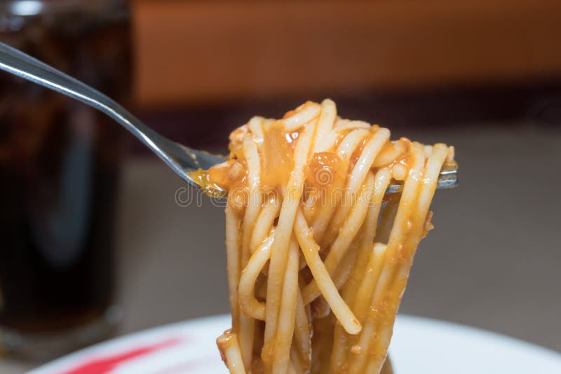 Spaghetti on Fork stock image. Image of italian, fork - 75493597