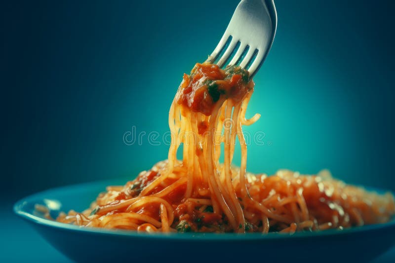 Spaghetti Fork Food. Generate AI Stock Illustration - Illustration of ...