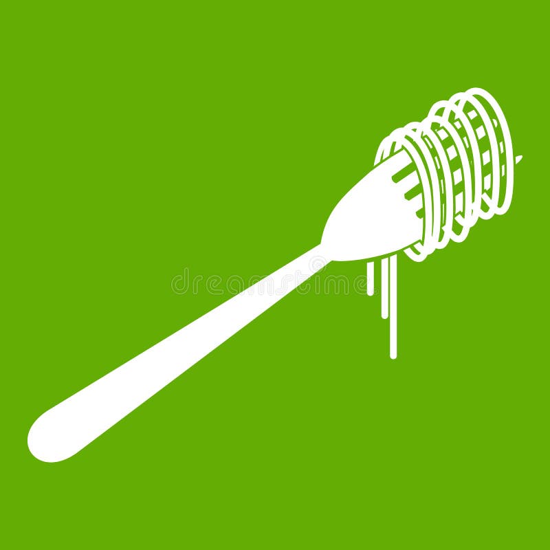 Spaghetti on a Fork Icon Digital Green Stock Vector - Illustration of ...