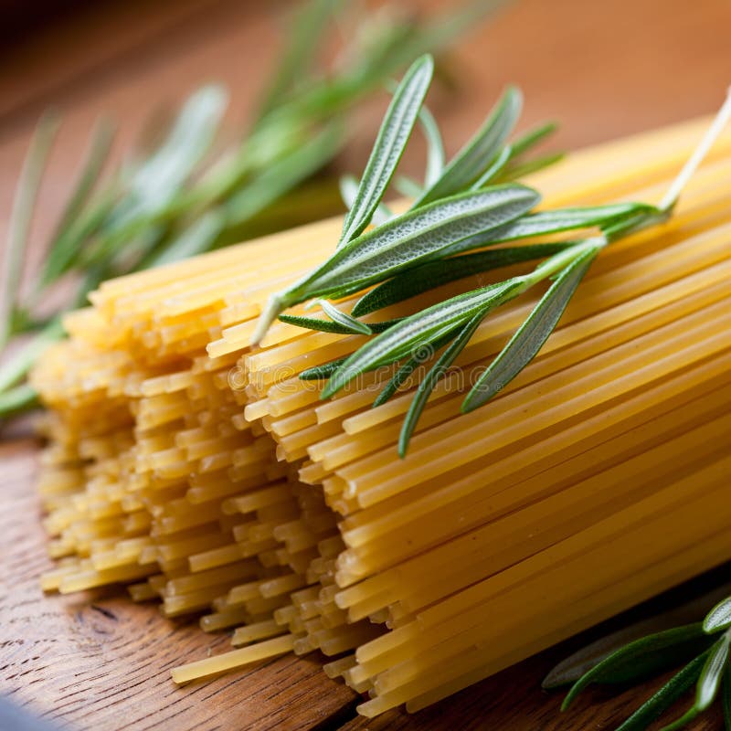 Spaghetti with Fresh Rosemary Stock Image - Image of dinner, cuisine ...