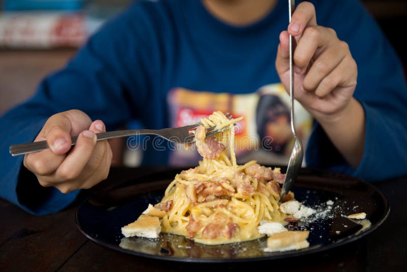 Spaghetti Ham and Cheese for Special Occasions Stock Image - Image of ...