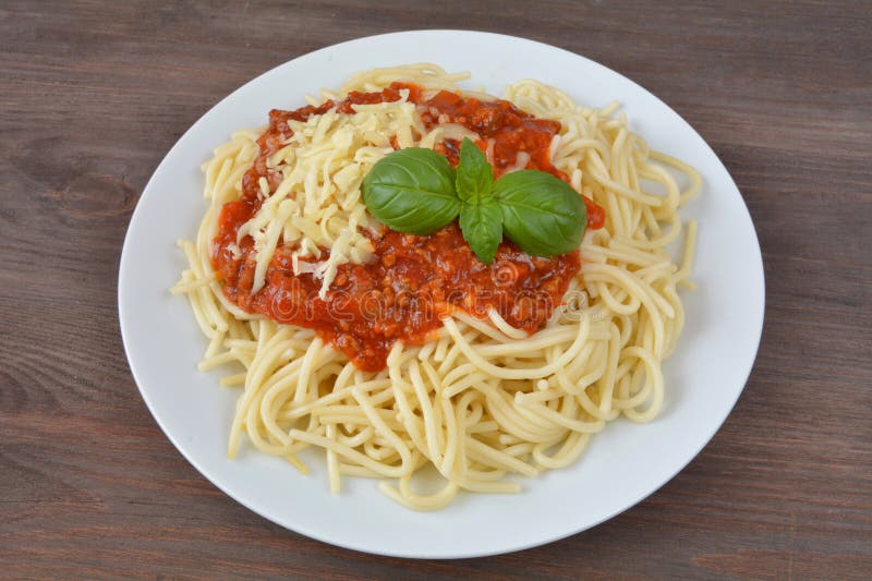 Spaghetti stock image. Image of cheese, sauce, plate - 307216789