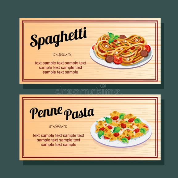 Spaghetti Horizontal Banner Stock Vector - Illustration of diet, herbs ...