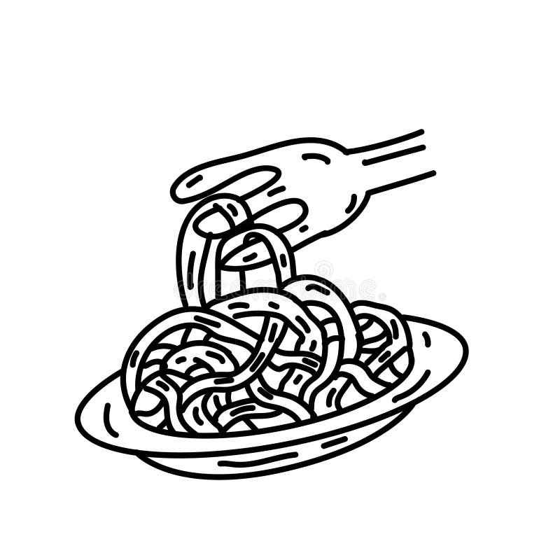 Spaghetti Icon Vector. Doodle Hand Drawn or Black Outline Icon Style ...