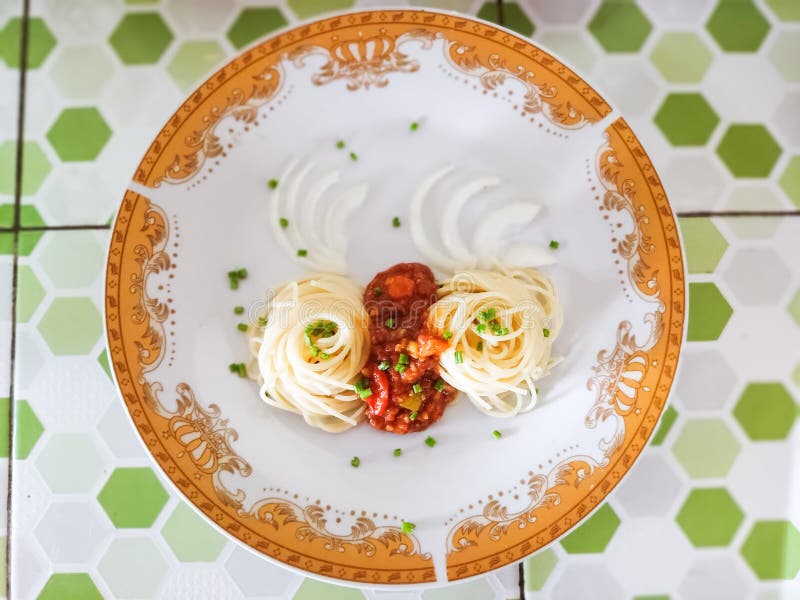 Spaghetti Indonesia stock photo. Image of flower, spaghetti - 262611262