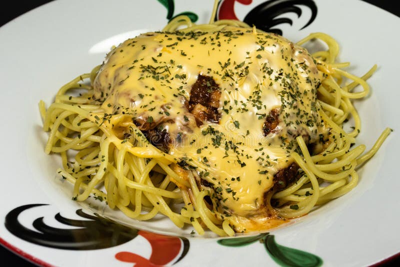 Spaghetti Isolated on Black Background Paper Stock Image - Image of ...